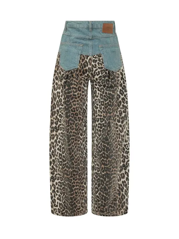 GANNI Printed Corset Wide-leg Jeans