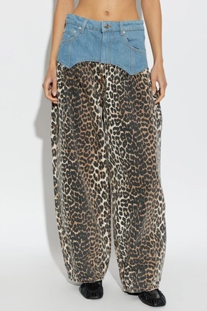 GANNI Printed Corset Wide-leg Jeans