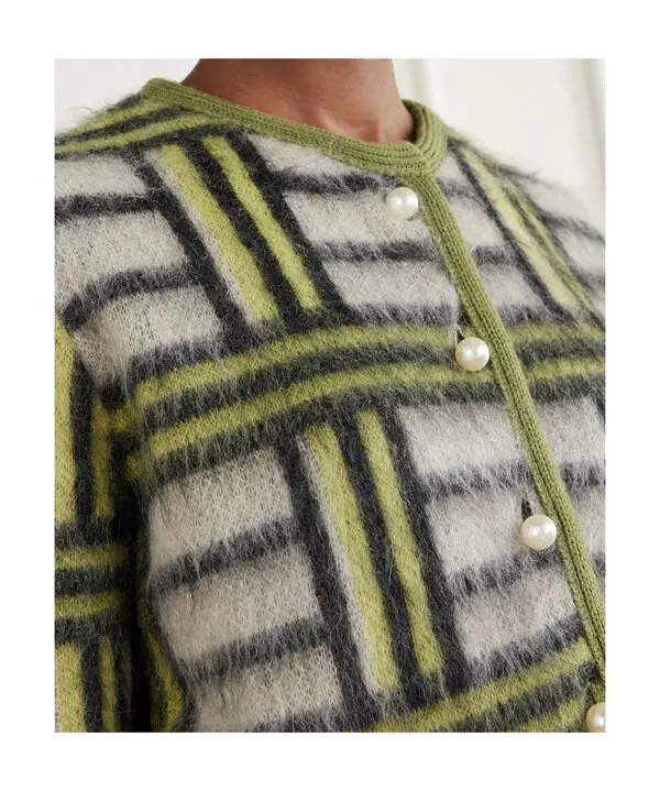 La DoubleJ Check-pattern Button-up Cardigan