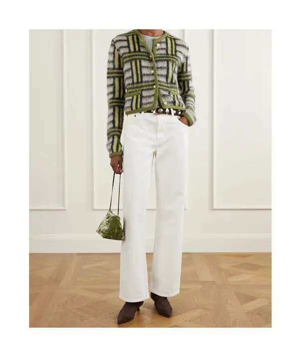 La DoubleJ Check-pattern Button-up Cardigan