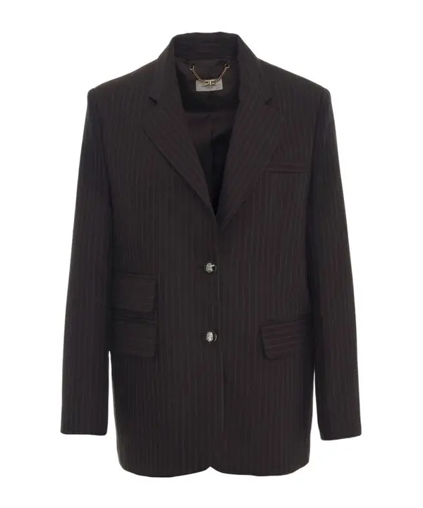 Elisabetta Franchi Striped Single-breasted Jacket