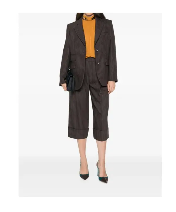 Elisabetta Franchi Striped Single-breasted Jacket