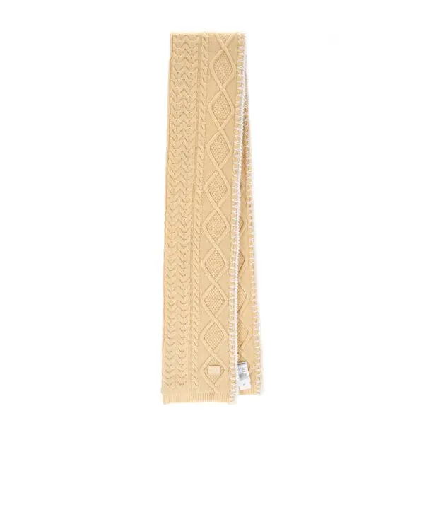 Miu Miu Cable-knit Embroidered Scarf - No