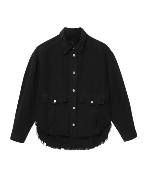 ALLSAINTS Frayed-hem Shirt - Black