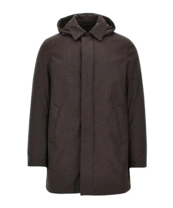 Herno Wool Hooded Single-breasted Coat