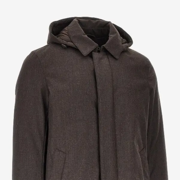 Herno Wool Hooded Single-breasted Coat