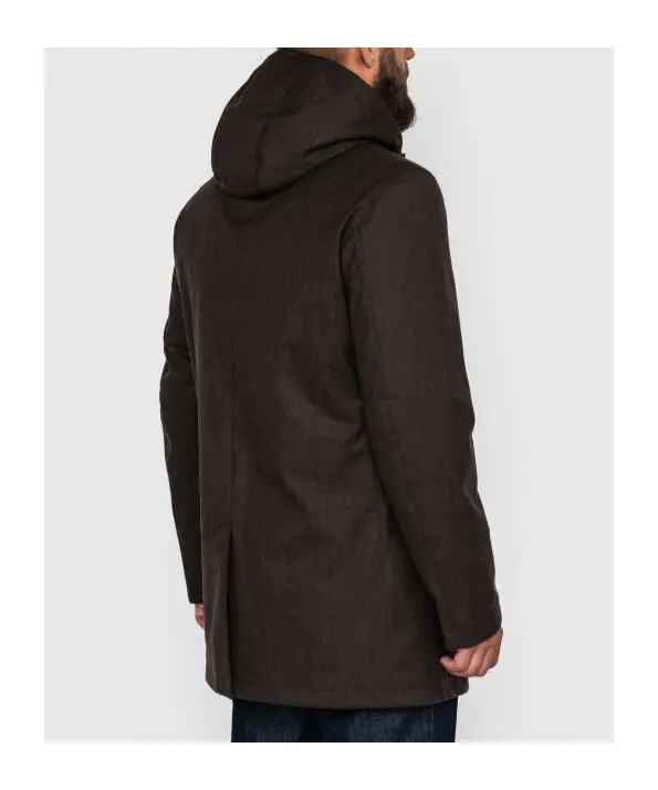 Herno Wool Hooded Single-breasted Coat