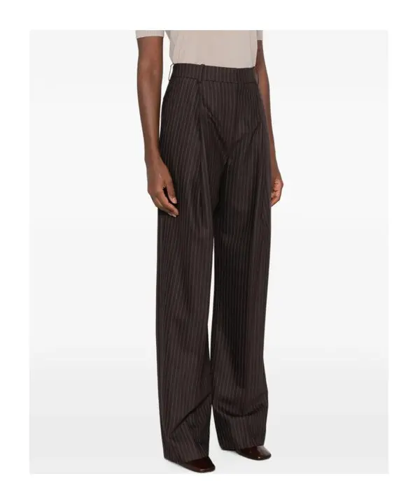 Elisabetta Franchi Striped Wide-leg Casual Trousers