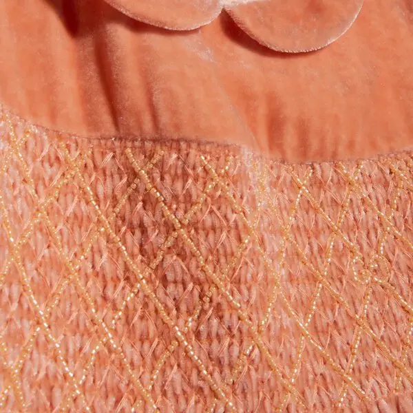 Gucci Gg Smock Embroidery Peter Pan Collar Dress