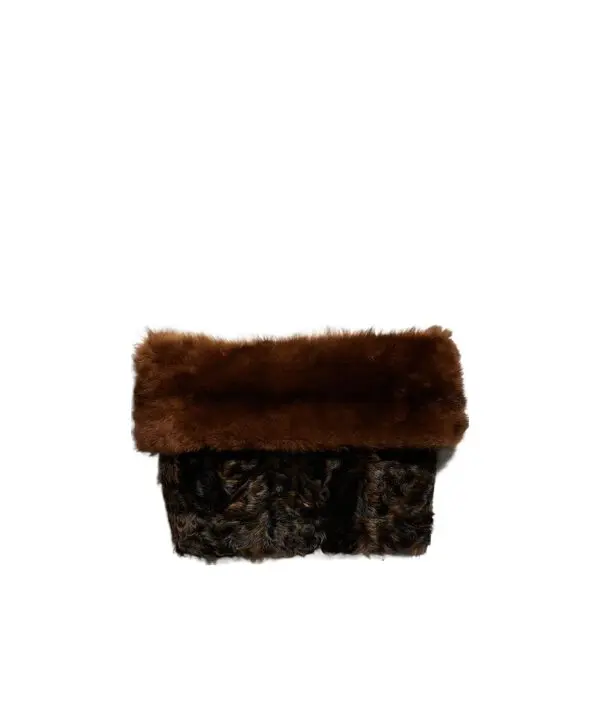Gucci Shearling Cape - Dark Brown