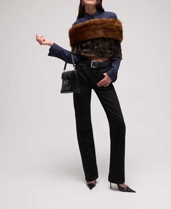 Gucci Shearling Cape - Dark Brown