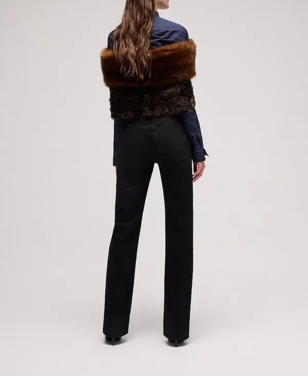 Gucci Shearling Cape - Dark Brown
