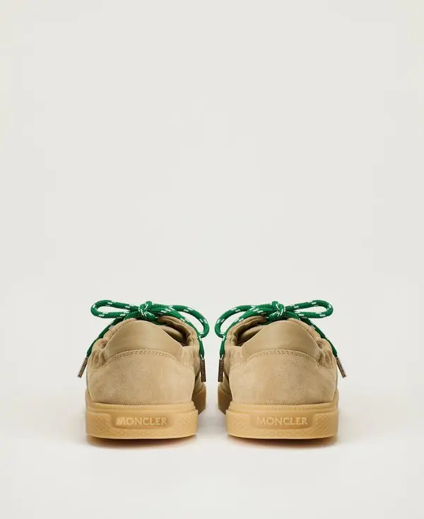 Moncler Round Toe Lace-up Sneakers - Beige