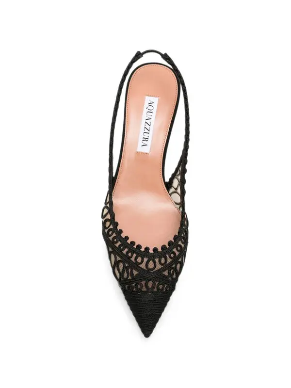 AQUAZZURA Kahlo Embroidered Mesh Pumps
