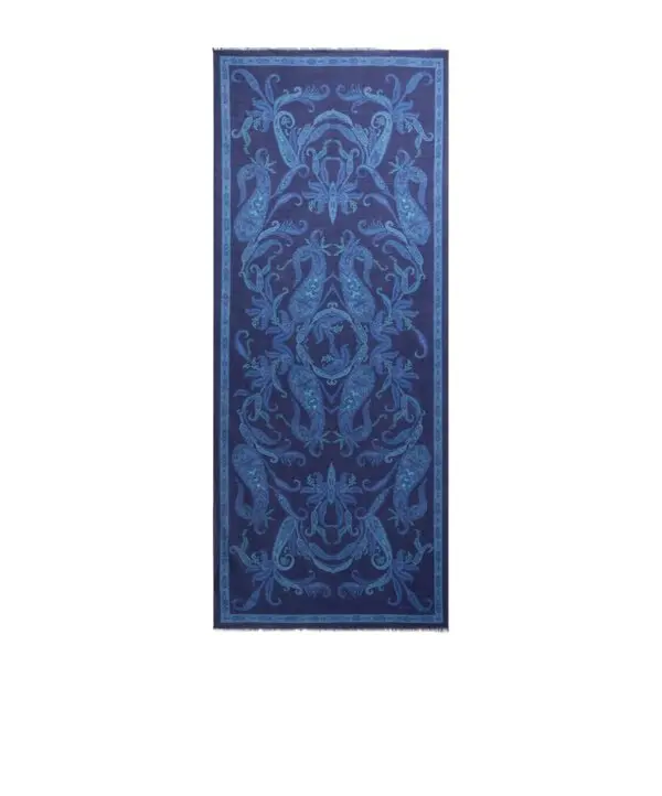 Etro Printed Cashmere Scarf - Blue