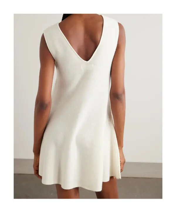 LISA YANG V-neck Mini Dress - Cream