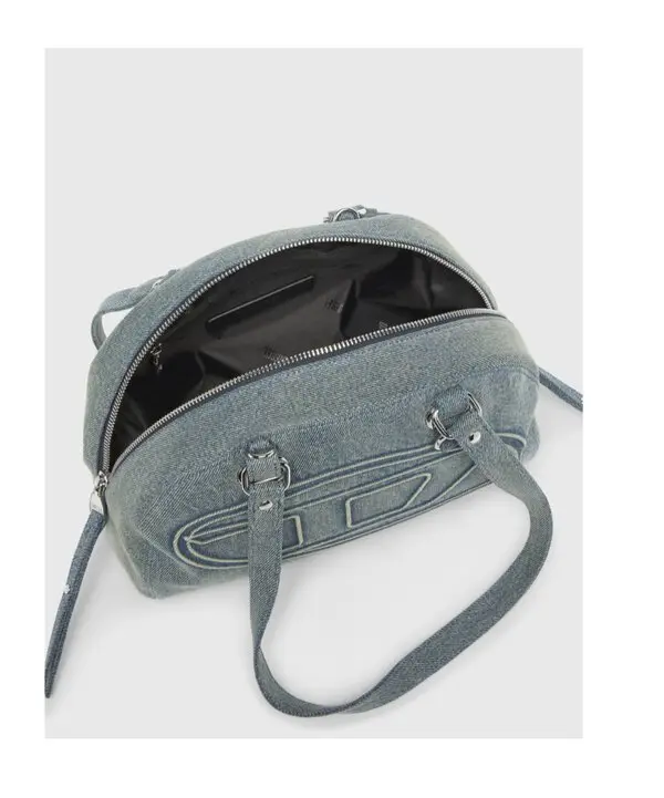 DIESEL® 1dr Dome-shoulder Bag In Denim With Oval D Logo