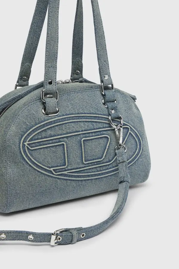 DIESEL® 1dr Dome-shoulder Bag In Denim With Oval D Logo