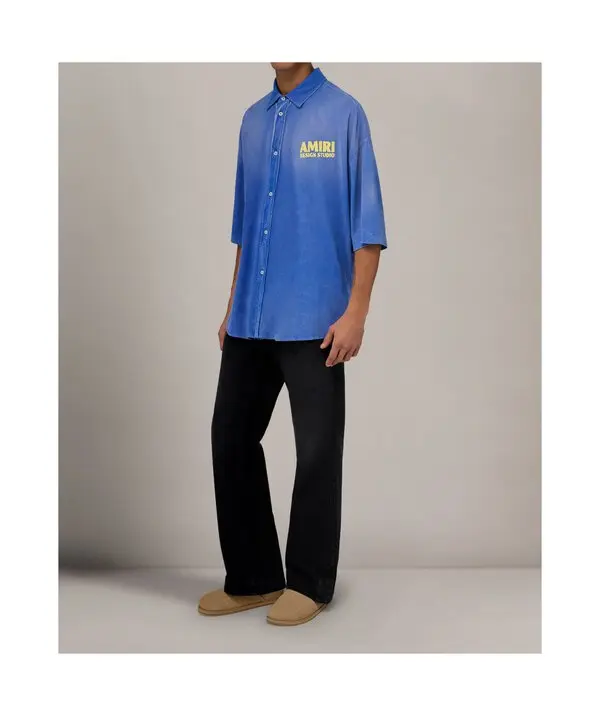 Amiri Logo Print Short Sleeve Shirt