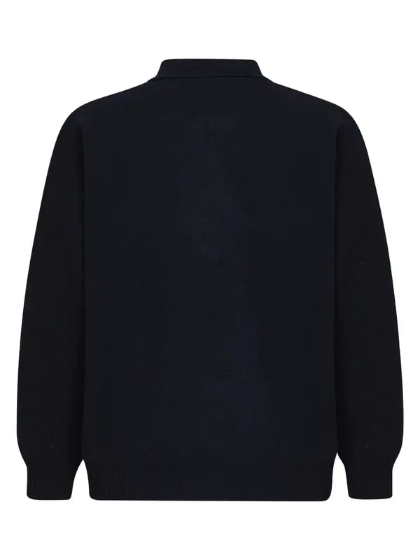 ROBERTO COLLINA Half Zip Polo Sweater - Black