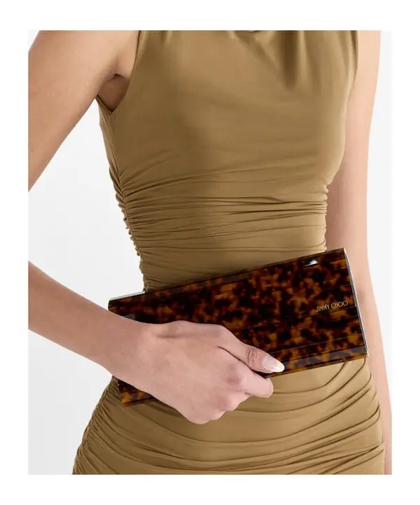 JIMMY CHOO Tortoiseshell-effect Clutch