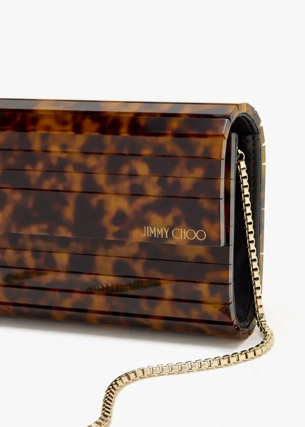 JIMMY CHOO Tortoiseshell-effect Clutch