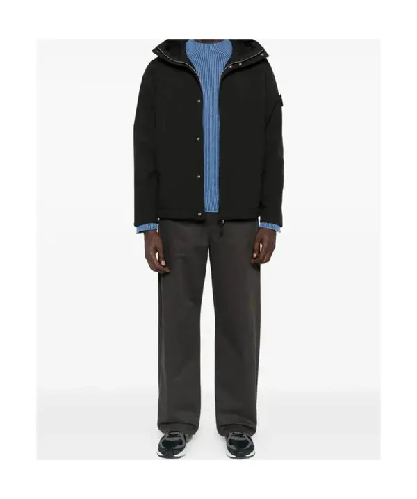 Stone Island Logo Patch High Neck Jacket
