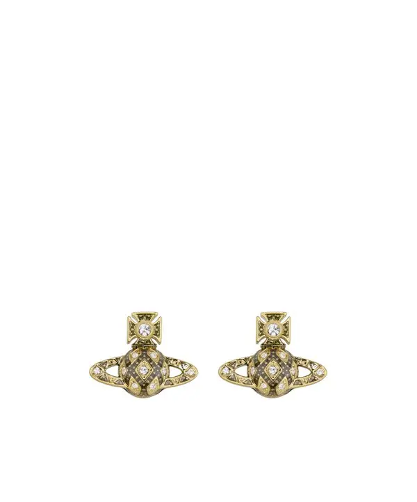 VIVIENNE WESTWOOD Rhinestone Stud Earrings - Gold