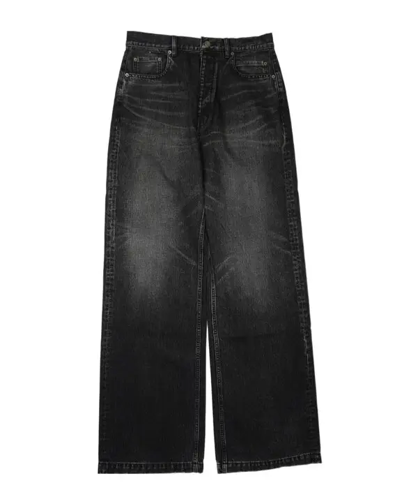 Rick Owens Fw26 Tower Strobe In 14,5oz Denim - Washed Black