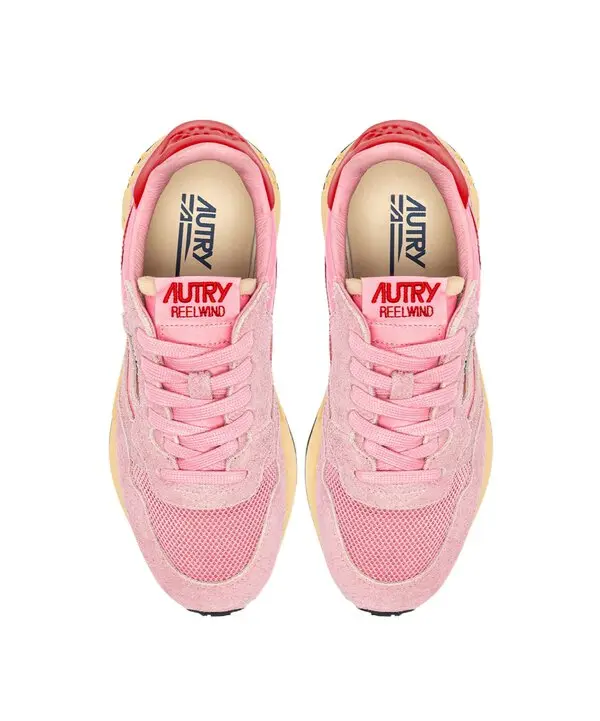 AUTRY Logo-patch Panelled Sneakers - Pink