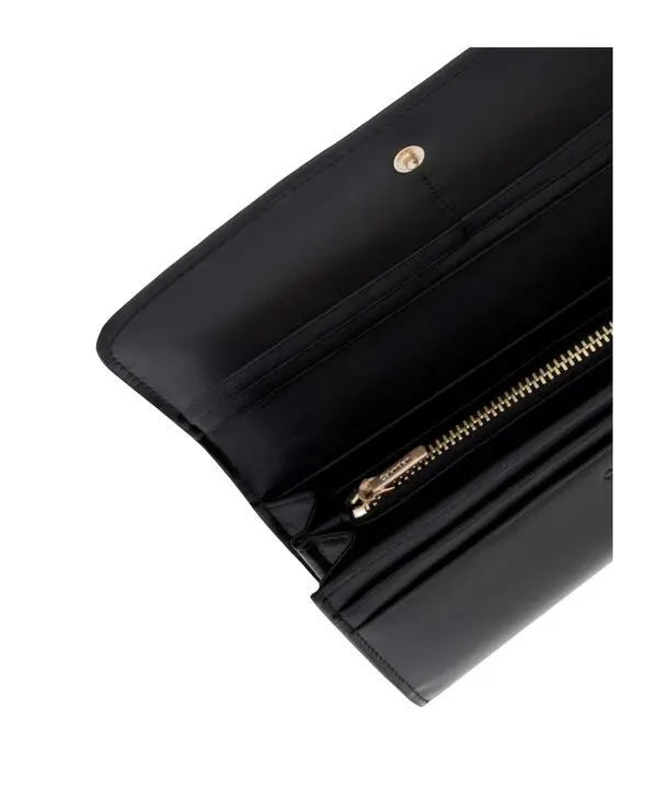 Calvin Klein Leather Rfid Monogram Longfold Wallet - Black