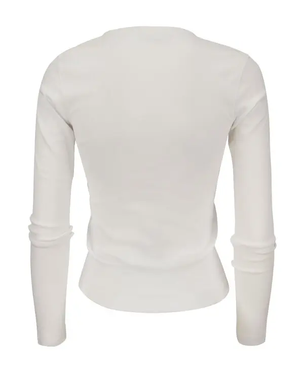 Brunello Cucinelli V-neck Long Sleeved Top - White