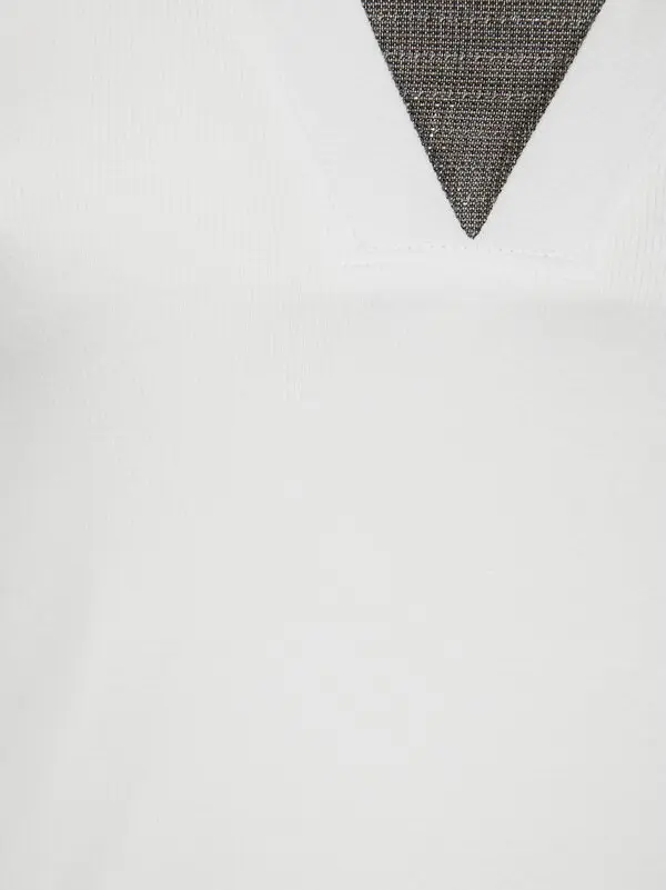 Brunello Cucinelli V-neck Long Sleeved Top - White