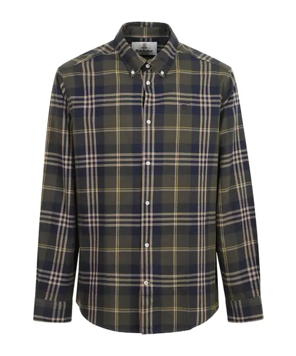 Barbour Edgar Tartan-print Button-down Shirt - Olive