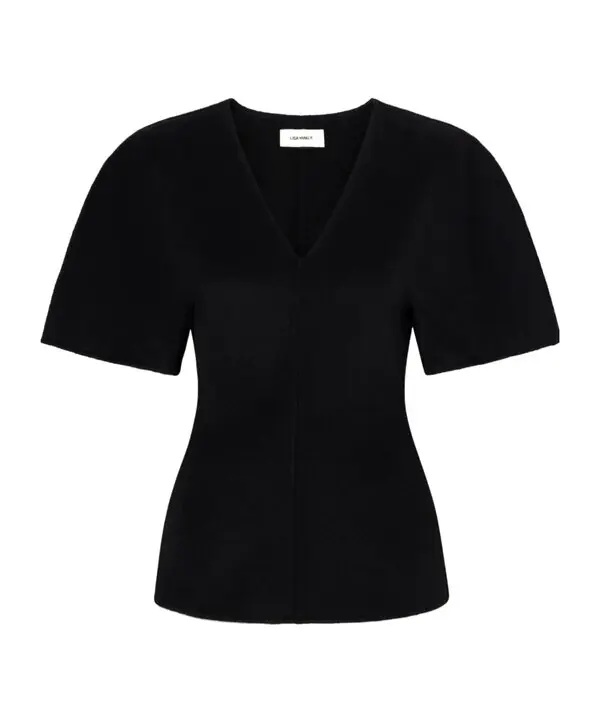 LISA YANG Double V-neck Peplum Top