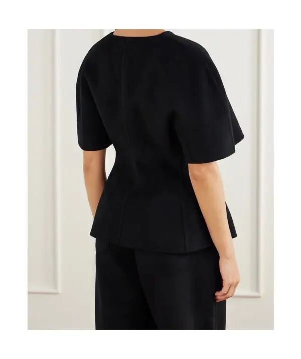 LISA YANG Double V-neck Peplum Top