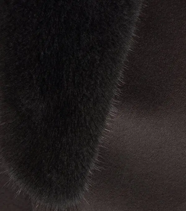Kiton Cashmere Mink-lapel Wrap Coat