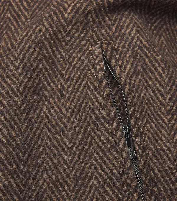Corneliani Wool Herringbone Bomber Jacket