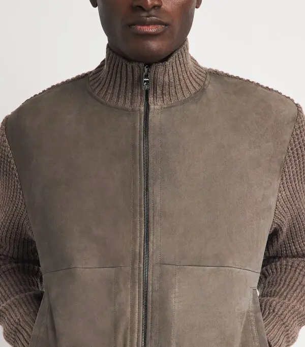 Corneliani Wool-suede Hybrid Jacket