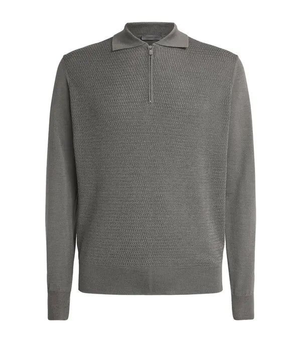 Corneliani Virgin Wool Quarter-zip Polo Sweater