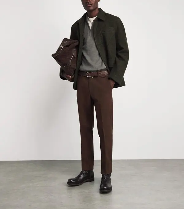 Corneliani Virgin Wool Quarter-zip Polo Sweater