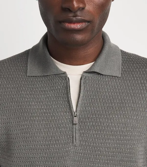 Corneliani Virgin Wool Quarter-zip Polo Sweater
