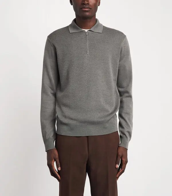Corneliani Virgin Wool Quarter-zip Polo Sweater