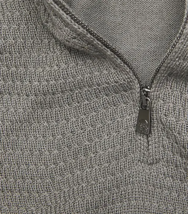 Corneliani Virgin Wool Quarter-zip Polo Sweater