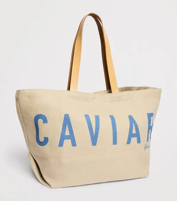 Harrods Jute Caviar Tote Bag