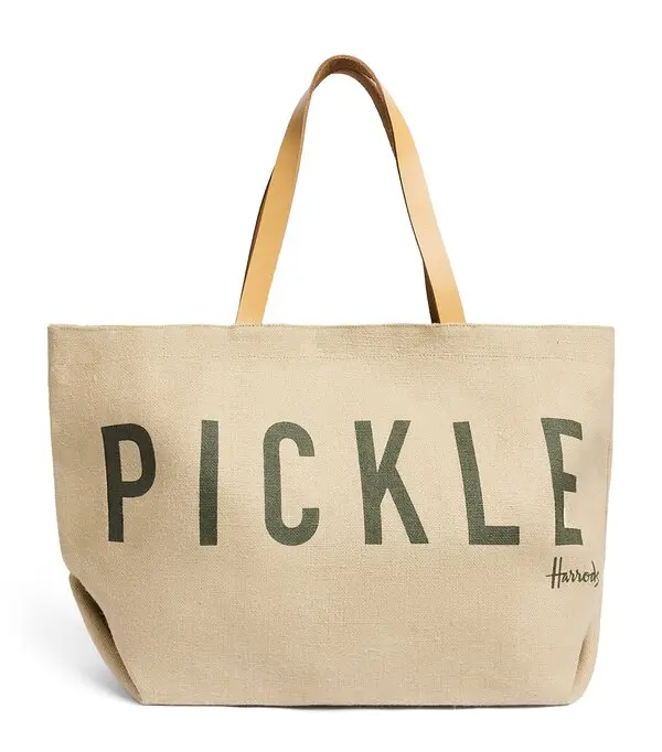 Harrods Jute Pickle Tote Bag