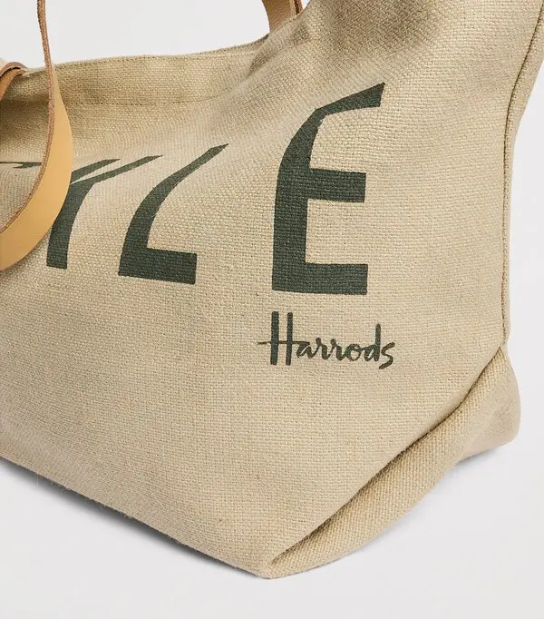 Harrods Jute Pickle Tote Bag