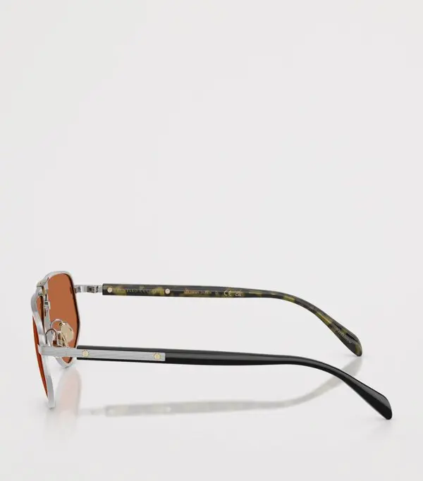Brunello Cucinelli Titanium Dike Aviator Sunglasses - Clear