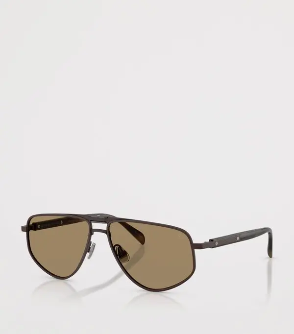 Brunello Cucinelli Titanium Dike Aviator Sunglasses