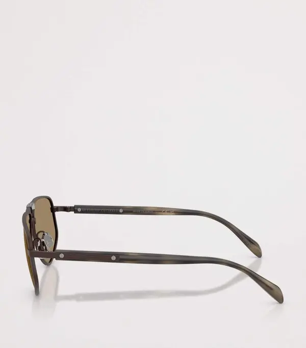 Brunello Cucinelli Titanium Dike Aviator Sunglasses